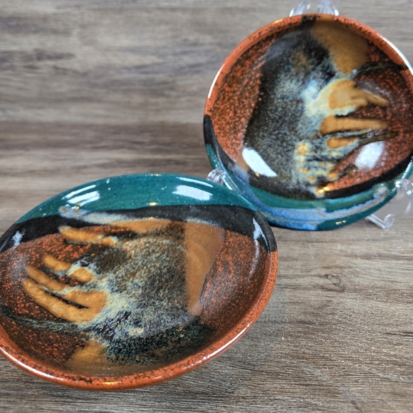 Signed | Dining | 2 Studio Pottery Signed Handmade Bowls Stoneware Art ...